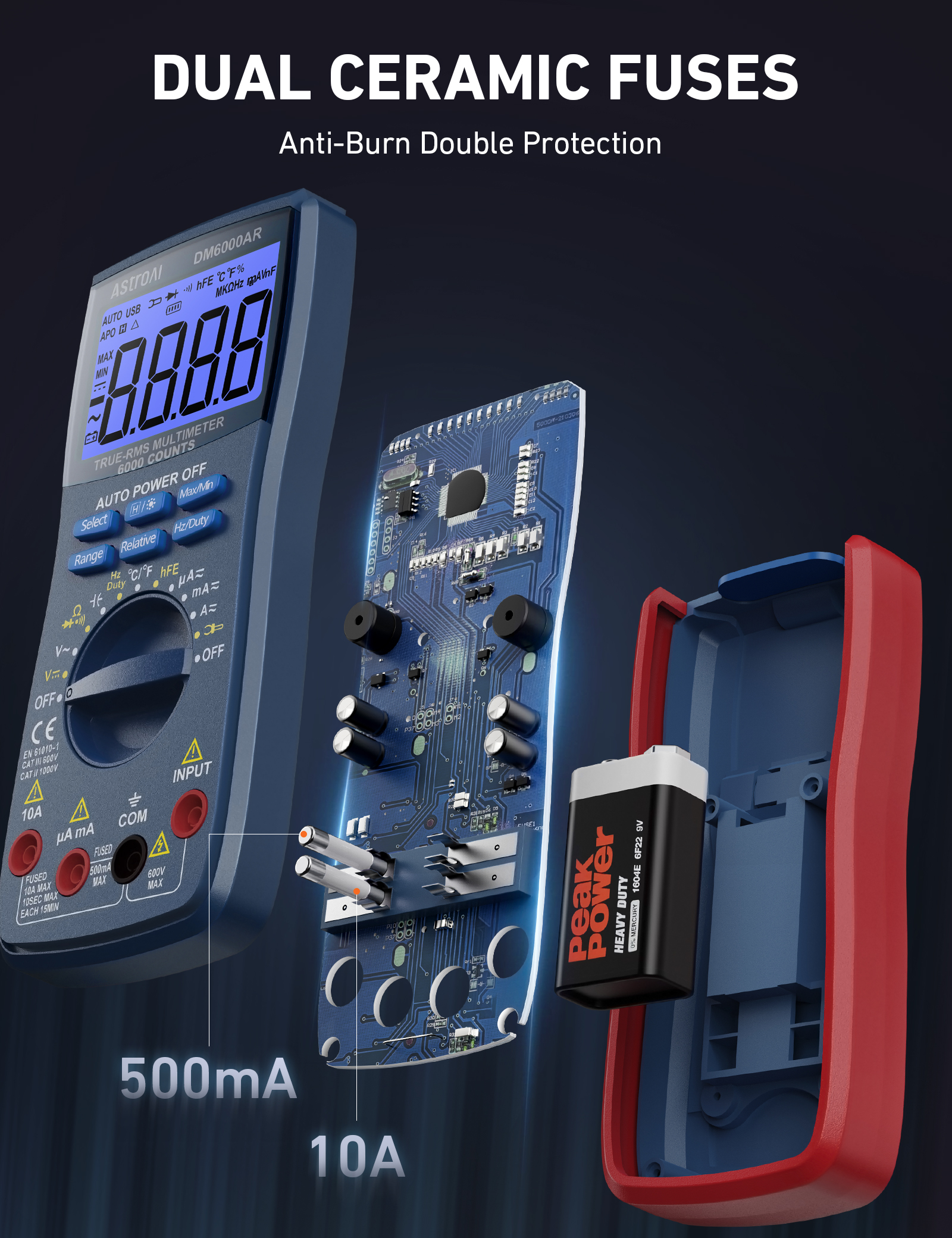 AstroAI User Manual & User Guide | AstroAI Digital Multimeter 6000 Counts, Model DM6000AR