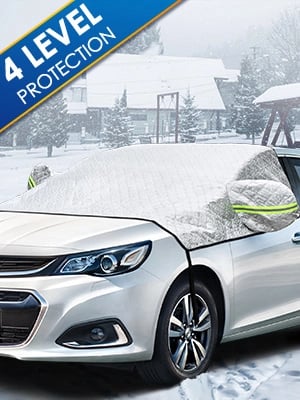 AstroAI Windshield Cover for Ice and Snow 4Layer Silver