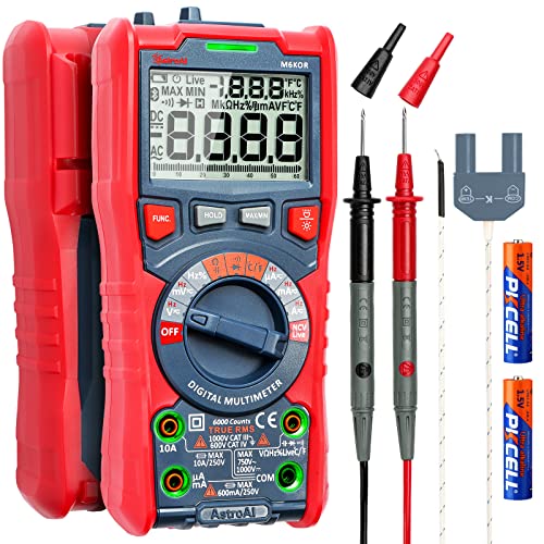 AstroAI Digital Multimeter TRMS 6000 Counts - Professional Voltage ...